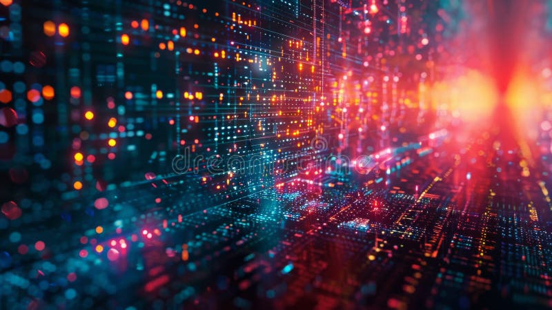 A Stylized, Abstract Image of a Digital Battlefield with Lines of Code ...