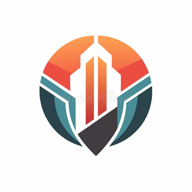 A Stylized, Abstract Logo Design Featuring a City Building within a ...
