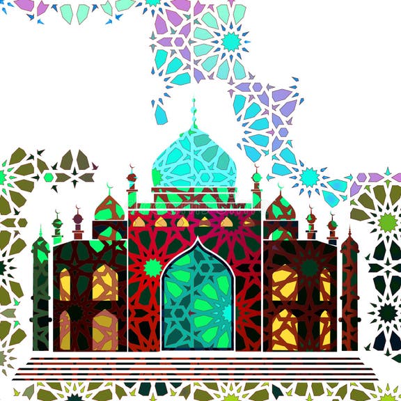 Stylized Abstract Mosque, a Template for the Design of Muslim Holidays ...