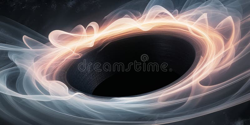 Stylized Abstract Rendition of Black Hole with Swirling Light and ...