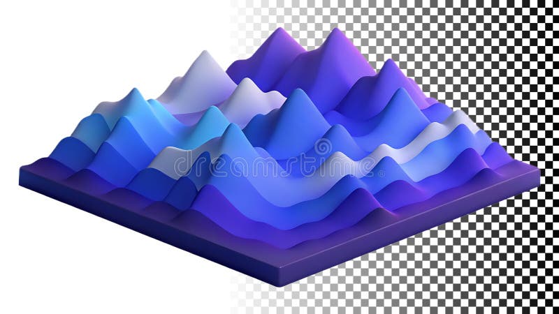 Abstract Layered Blue Mountain Landscape Featuring Geometric Design Png ...
