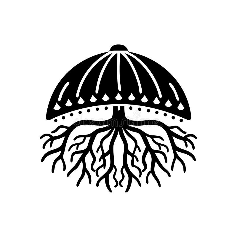 Stylized Ace of Spades Tree Illustration in Black and White Stock ...