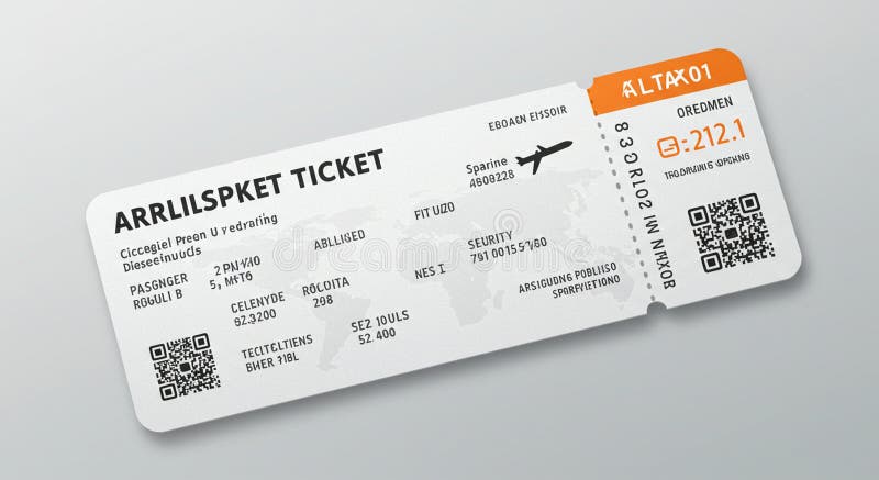 A Stylized, AI-generated Airplane Ticket Featuring Non-existent Details ...