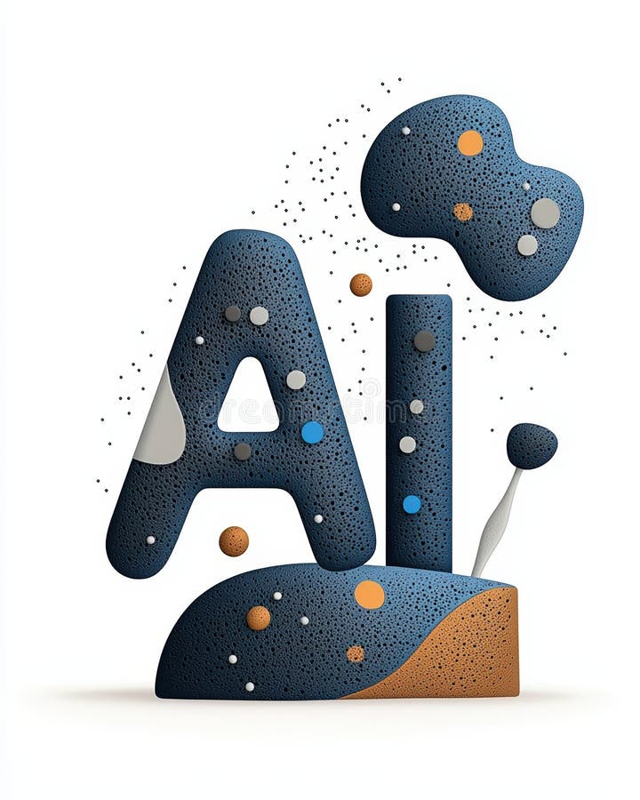 Stylized AI Letters White Isolate Background Stock Illustration ...