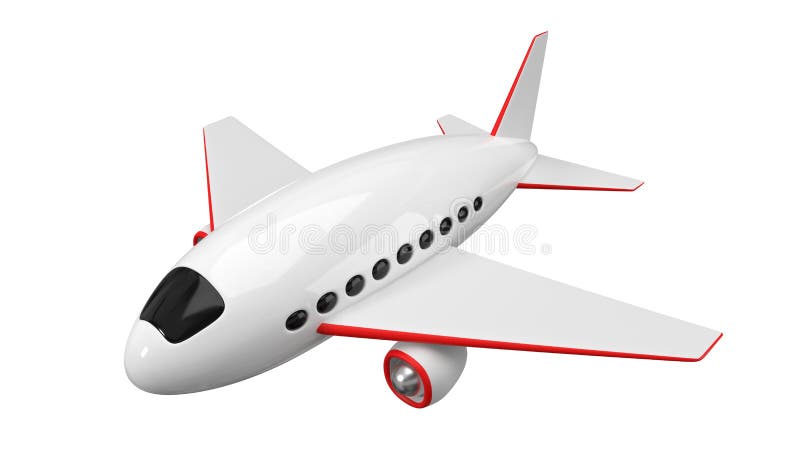 Stylized Airplane Design. Simple 3d Illustration Stock Illustration ...