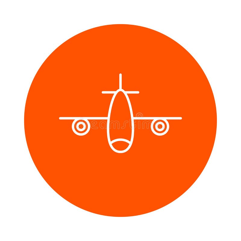 Stylized Airplane, Monochrome Round Icon, Flat Style. Stock ...