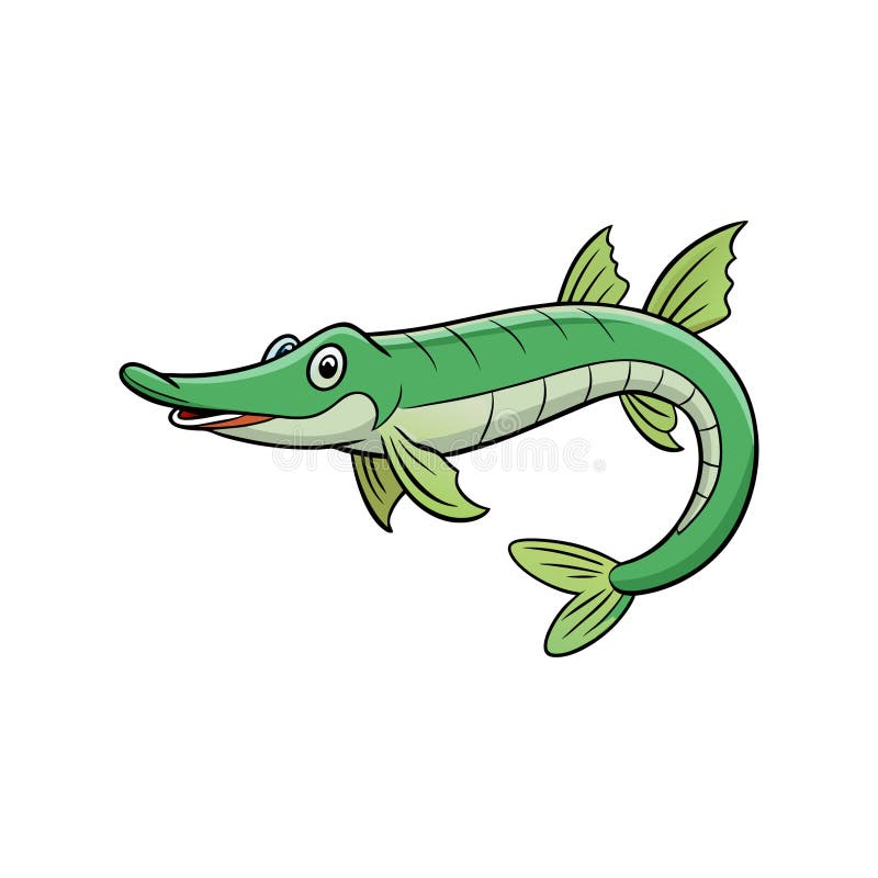 Stylized Alligator Gar Illustration for Coloring Stock Illustration ...