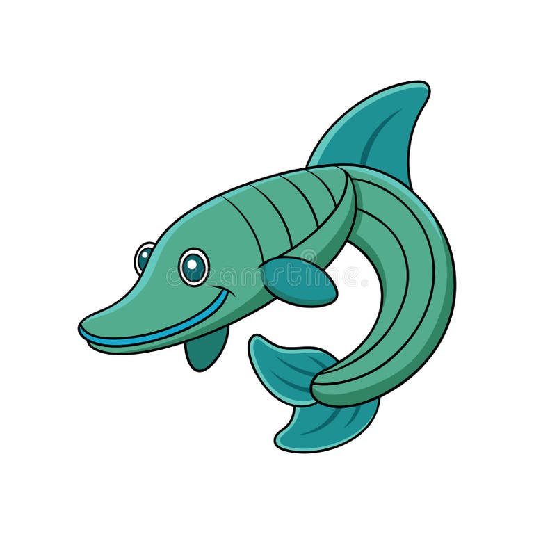 Stylized Alligator Gar Illustration for Coloring Stock Illustration ...