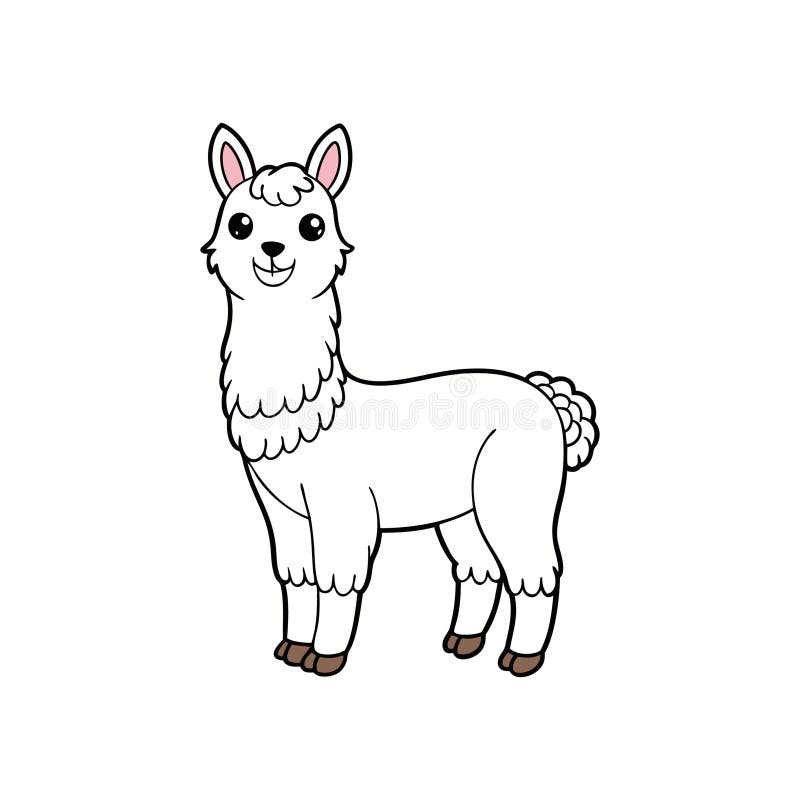 Stylized Alpaca for Creative Coloring Stock Photo - Illustration of ...