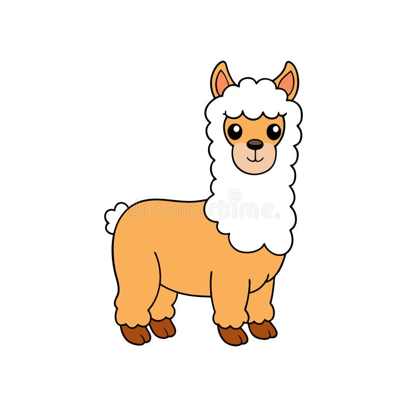 Stylized Alpaca for Creative Coloring Stock Illustration - Illustration ...