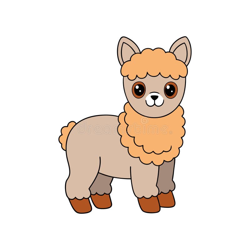 Stylized Alpaca for Creative Coloring Stock Image - Illustration of ...