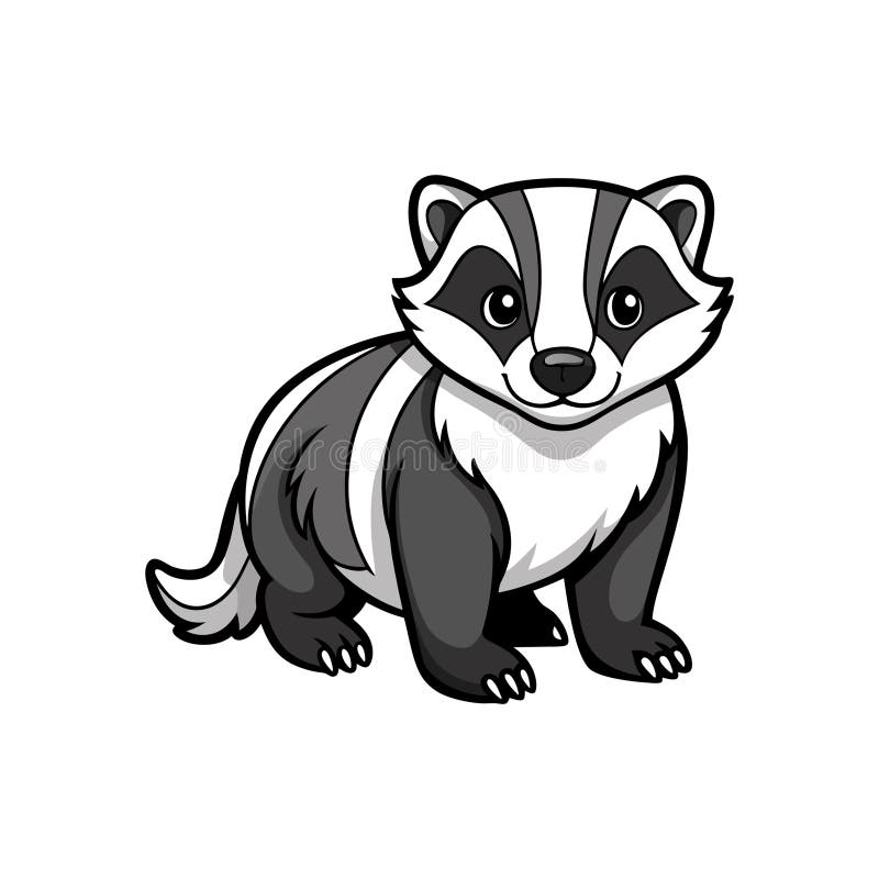 Stylized American Badger for Creative Coloring Stock Photo ...
