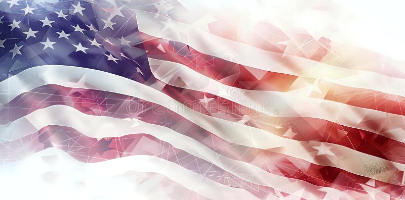 A Stylized American Flag with a Dynamic, Abstract Background Stock ...
