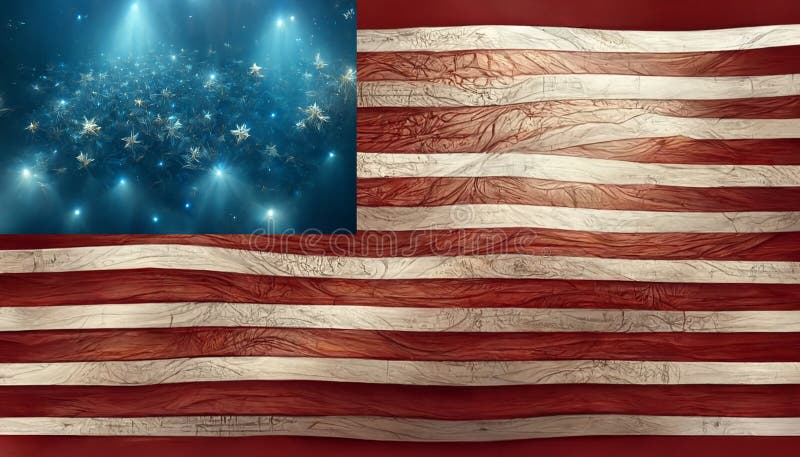 A Stylized American Flag Made Up of Different 3D Textures Stock ...
