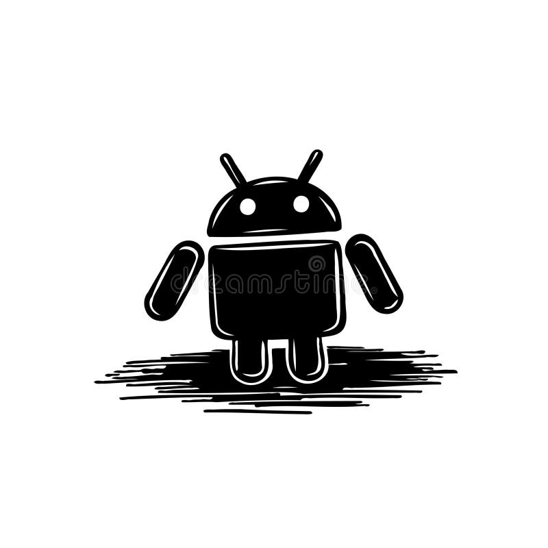 Stylized Android Figure Presenting Technology and Digital ...