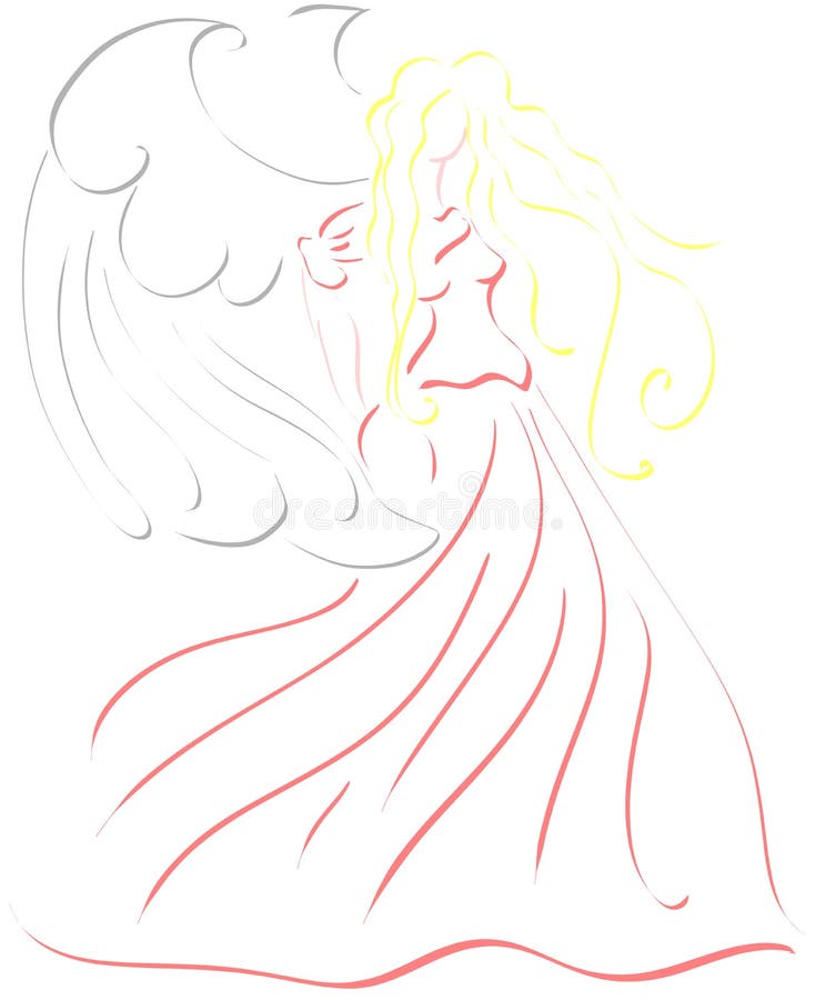 Stylized Angel isolated stock illustration. Illustration of archangel ...