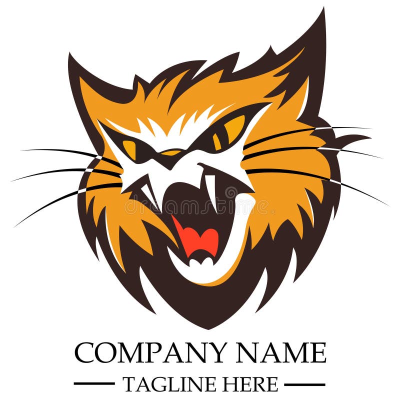 Stylized Angry Cat. Vector Illustration, Logo Template Stock Vector ...