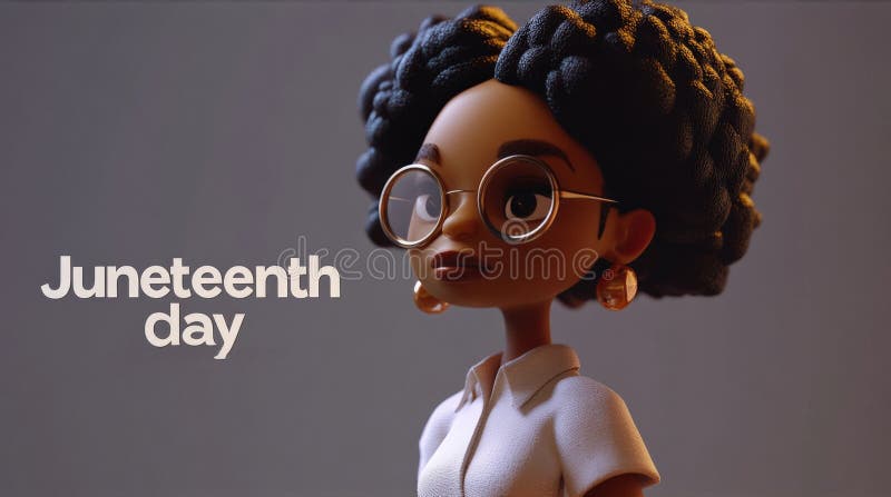 A Stylized Animated Character with Glasses and Curly Hair, Set Against ...