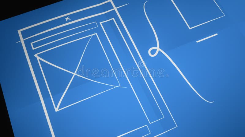 Stylized Interface Design Process Blueprint Animation Stock Footage ...