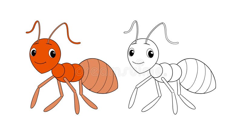Stylized Ant for Creative Coloring Stock Illustration - Illustration of ...