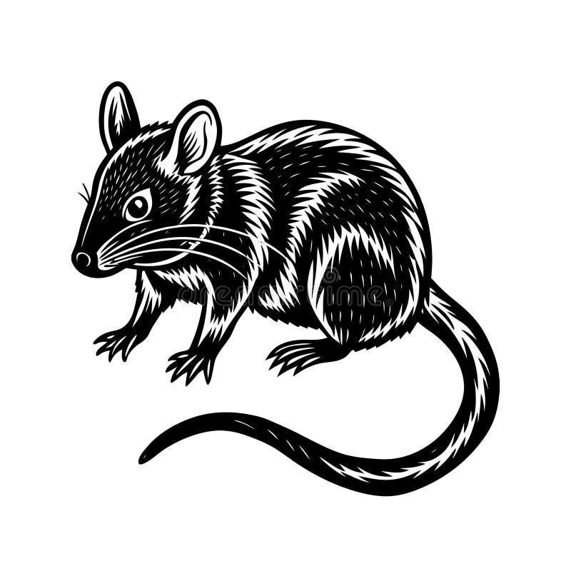 Stylized Antechinus for Creative Linocut Arts Stock Image ...