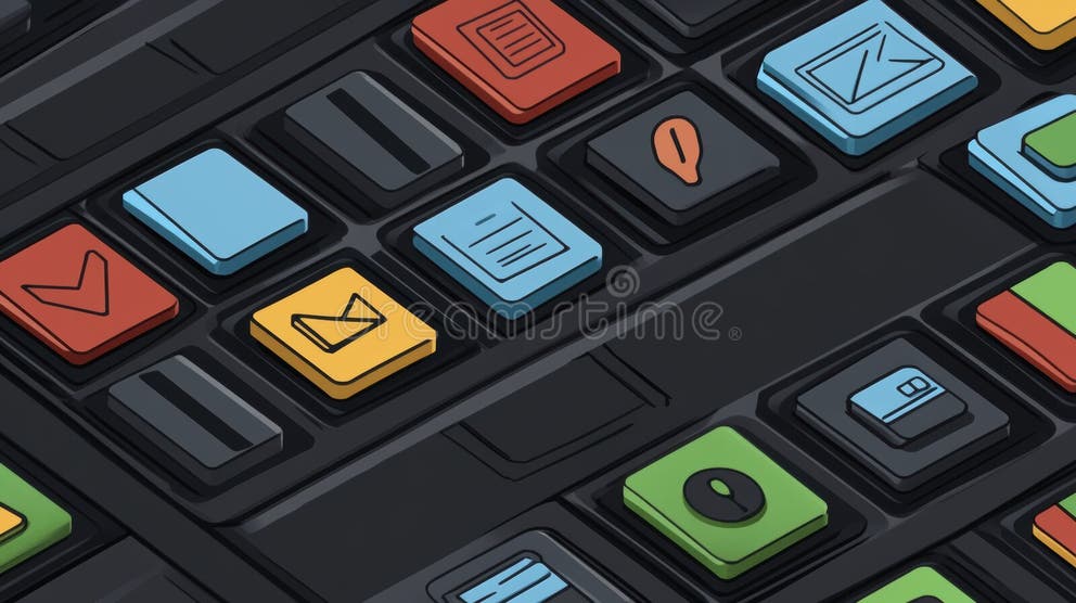 Stylized App Interface Buttons Stock Illustration - Illustration of ...