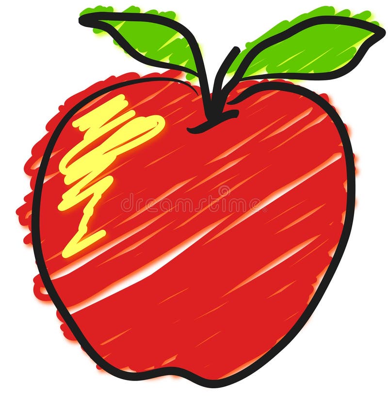 Stylized Apple stock vector. Illustration of branch, lemonade - 13873066