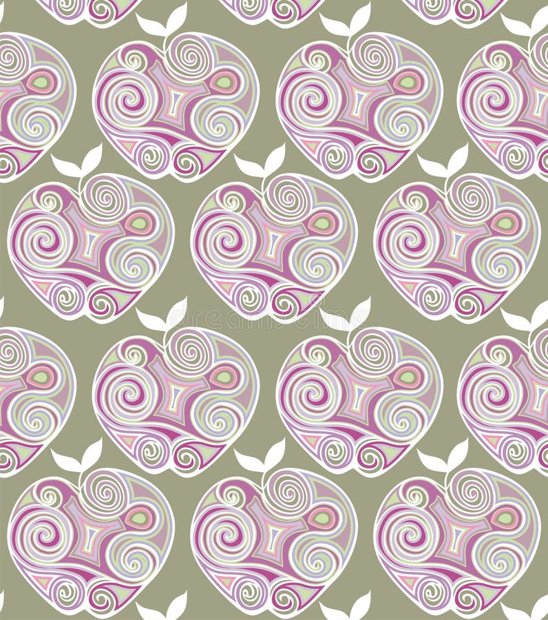 Stylized Apple Isolated with Leaf Stock Illustration - Illustration of ...