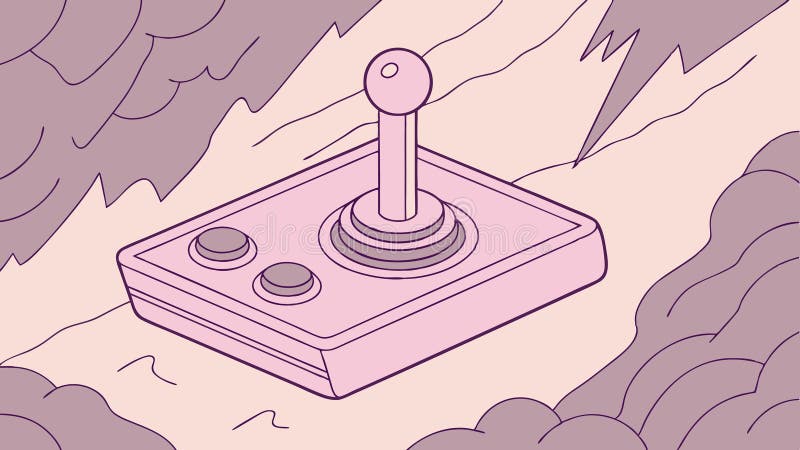Stylized Arcade Joystick in Pink Tones Vector Illustration, Vector ...