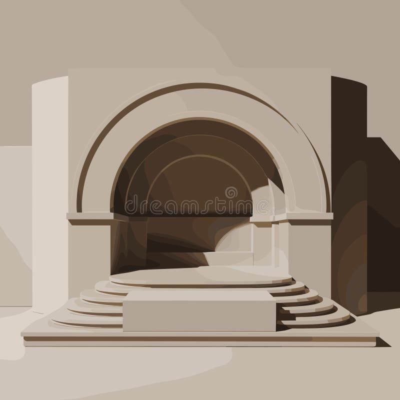 Stylized Architectural Element with Clean Lines and Minimalist ...