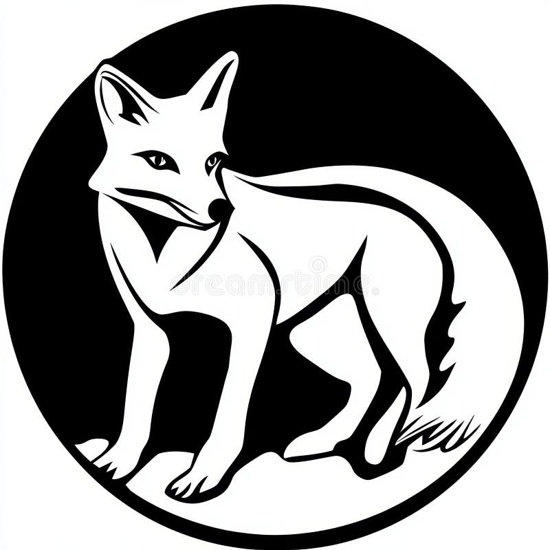 Stylized Arctic Fox Design stock illustration. Illustration of nature ...
