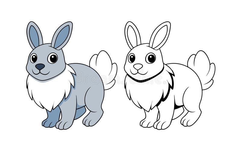 Stylized Arctic Hare for Creative Coloring Stock Vector - Illustration ...