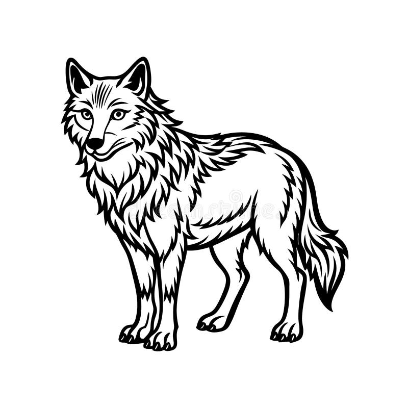 Stylized Arctic Wolf Stock Illustrations – 115 Stylized Arctic Wolf ...