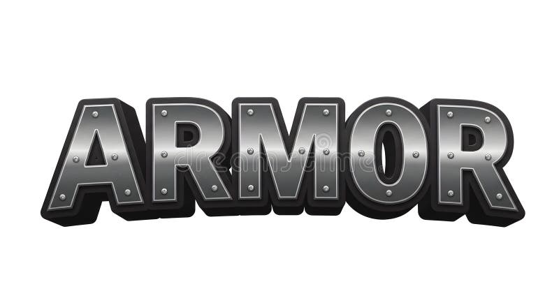Stylized Armor Text with Metallic Riveted Design for Fantasy Concepts ...