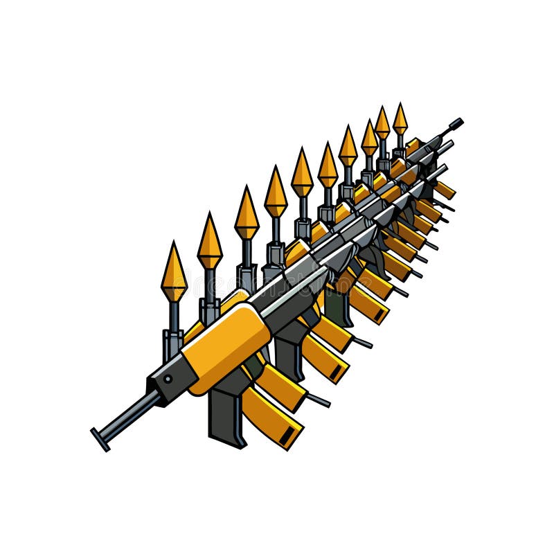 Stylized Array of Weapon Design Concept Art Illustration Stock ...