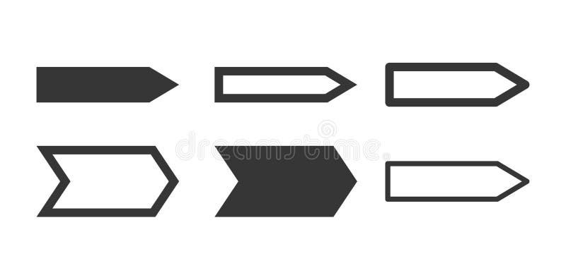 Stylized Arrow Monochrome Vector Symbols Set. Design Elements Exude ...