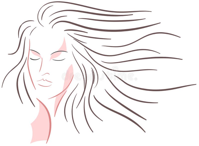 Stylized Artistic Woman Face Isolated Stock Illustration - Illustration ...