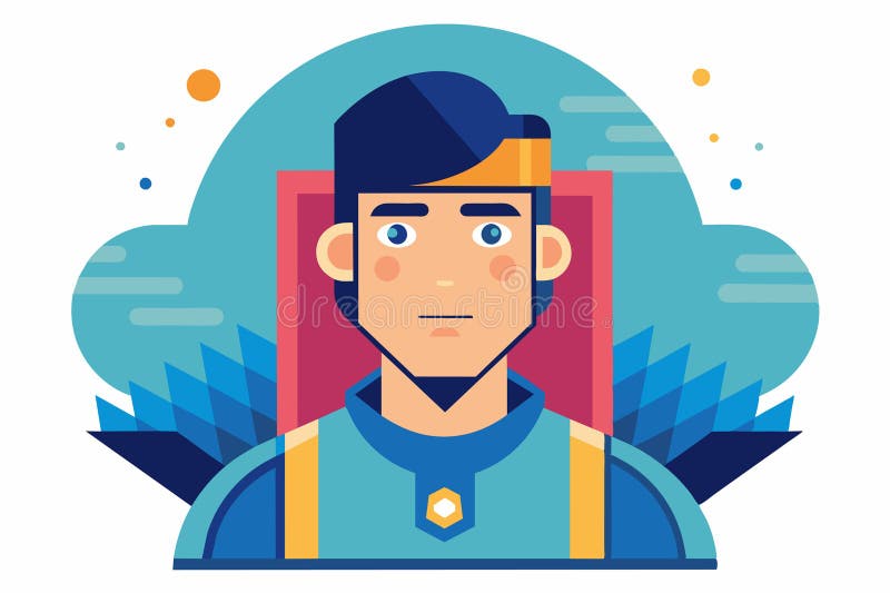 A Stylized Artwork Features a Young Man with Distinctive Attire and a ...