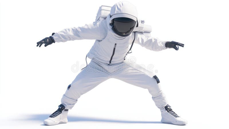 A Stylized Astronaut in a Dynamic Pose Showcasing Space Exploration and ...