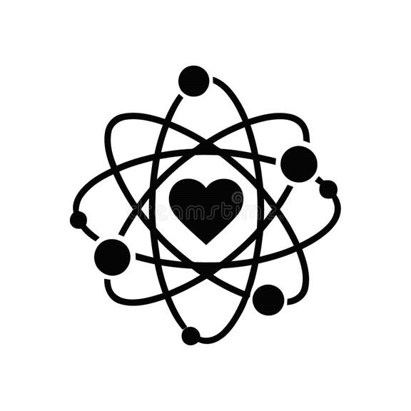 Heart Atom Science Symbol Love Abstract Concept Art Stock Vector ...