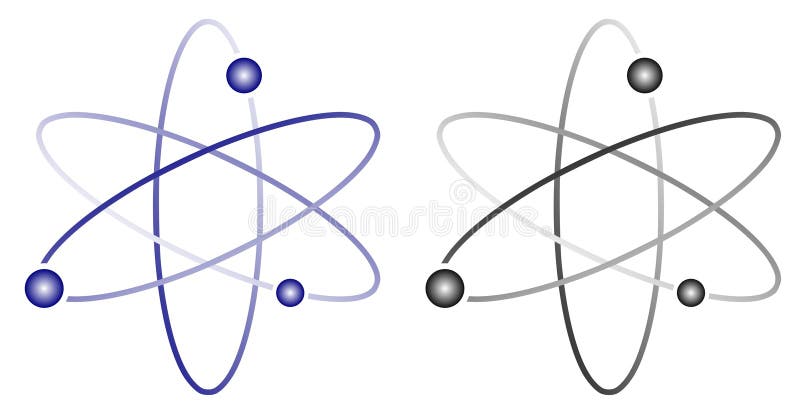 Stylized Atom Logo in Blue Tones Isolated, Fantasy, Science Stock ...