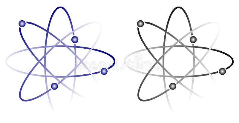 Stylized Atom Logo in Blue Tones Isolated Stock Illustration ...