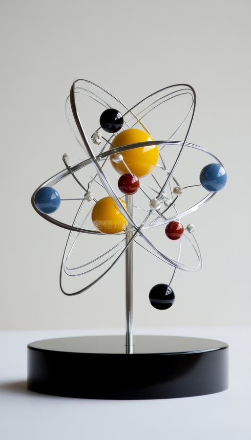 Stylized Atom Model with Spinning Electrons for Educational Themes in ...