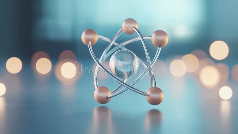 Atomic Model with Blurred Lights Creates a Futuristic and Scientific ...