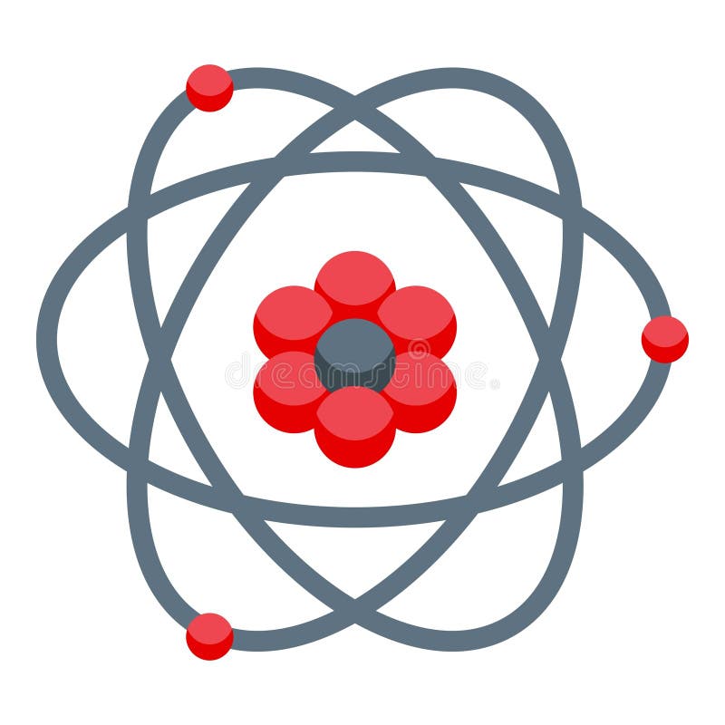Atom Model with Flower Core Illustration Stock Vector - Illustration of ...