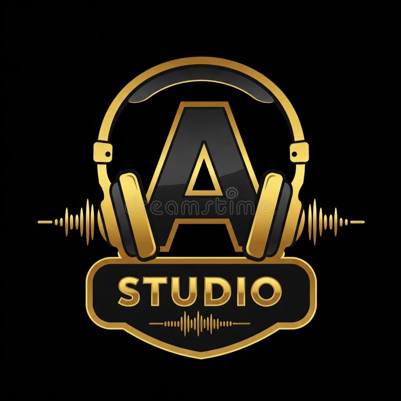 Stylized Audio Studio Logo Featuring Letter a and Waveform Stock ...