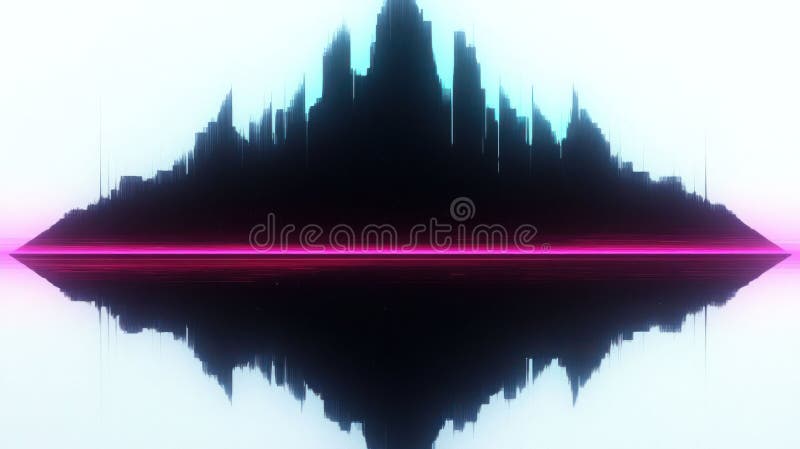 A Stylized Audio Waveform Graphic with a Mirrored Effect and Vibrant ...