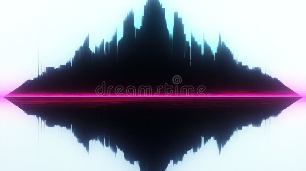 A Stylized Audio Waveform Graphic with a Mirrored Effect and Vibrant ...