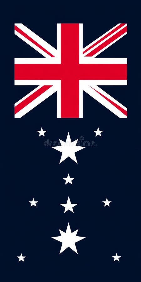 Stylized Australian Flag on Blue Background a Bold Representation of ...