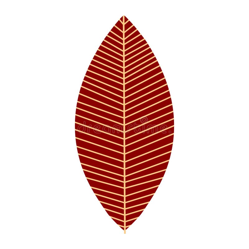 Stylized Autumn Leaf, Flat Style Design Stock Vector - Illustration of ...
